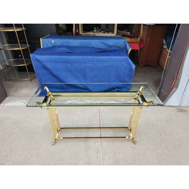 Vintage Maison Jansen-Style Brass Console Table | Chairish