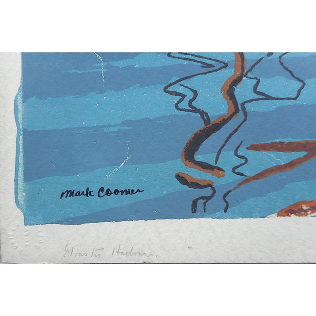 Large Ltd. Ed. Vintage Serigraph By Mark Coomer-"Glouster Harbor ...