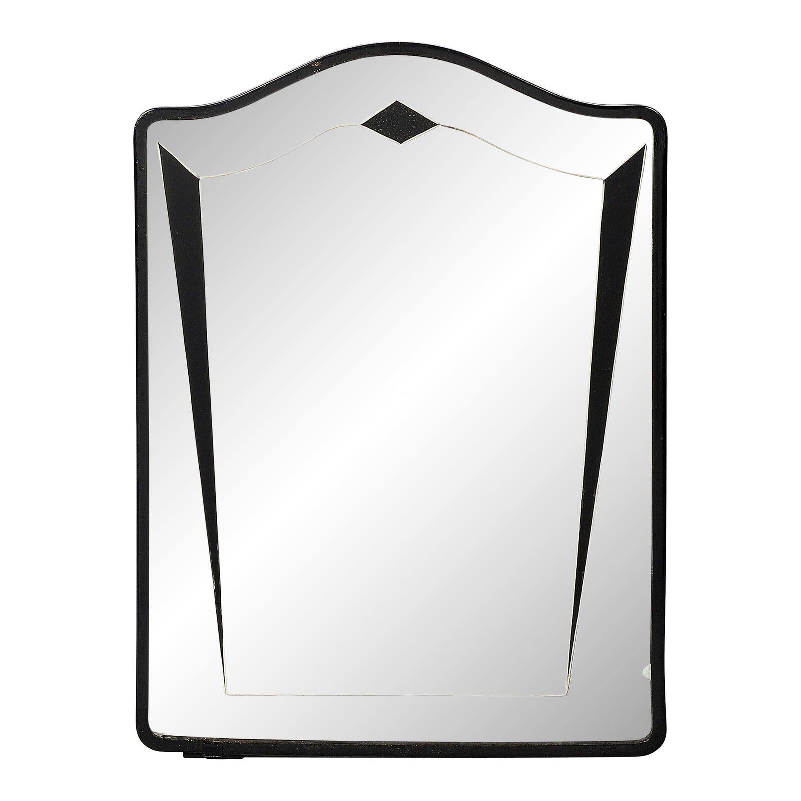 Art Deco Reversed Eglomise Geometric Etched Mirror With Black Lacquer ...