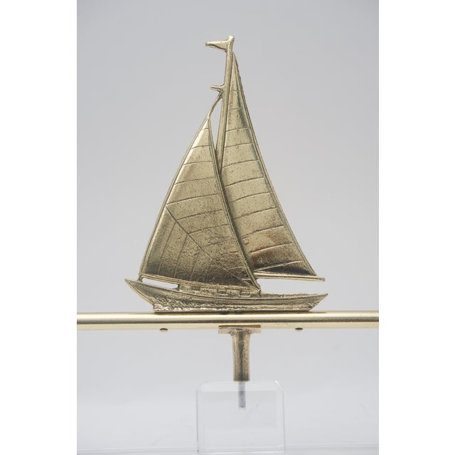 $2800 1940s American Polished Brass Sailboat Weather Vane on Lucite ...