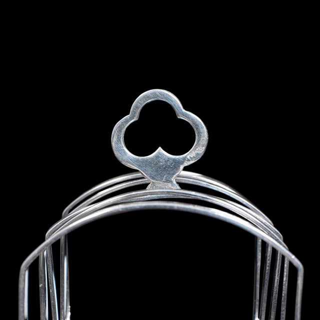 1938 Small Vintage Silver English Toast Rack | Chairish