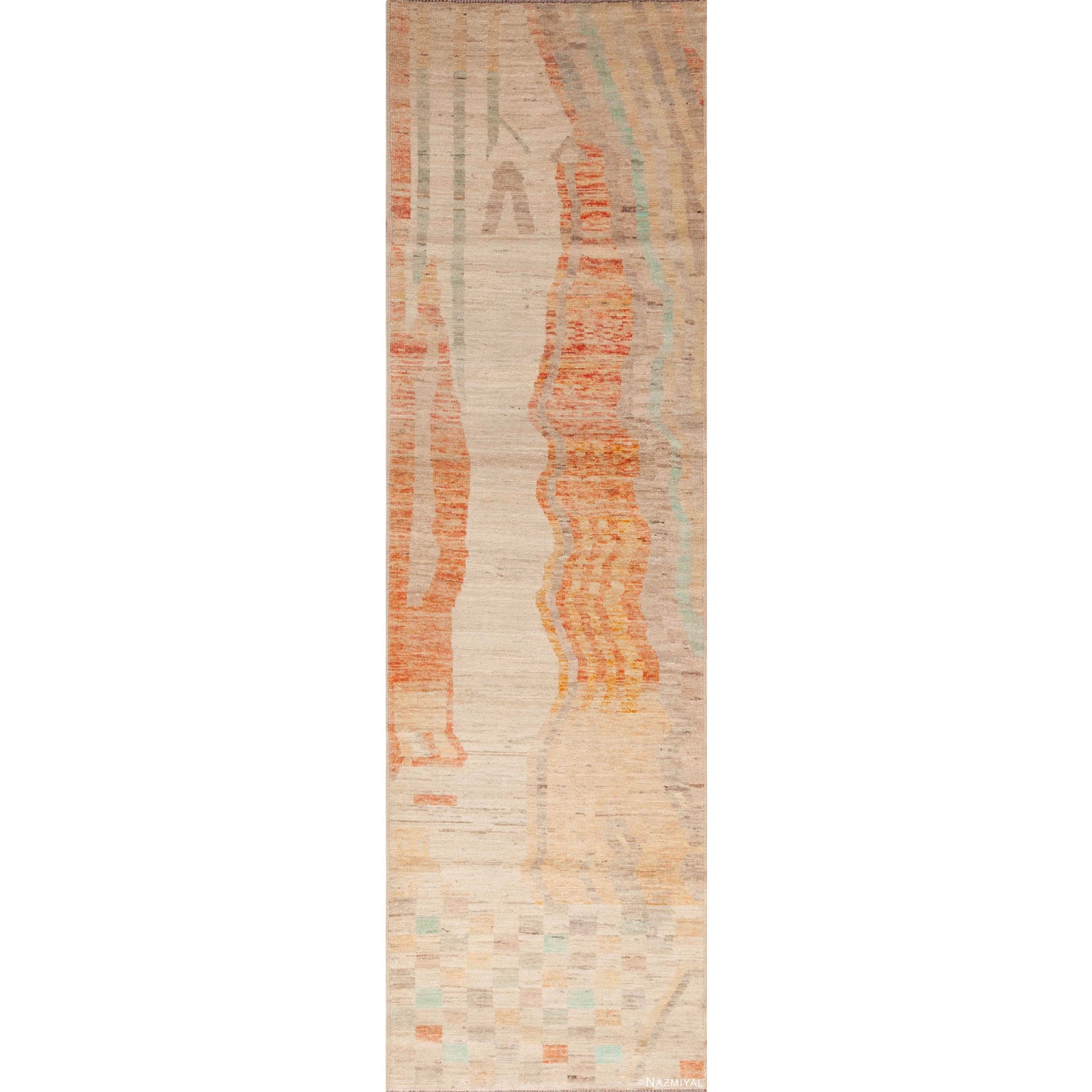 Rustic Tribal Nomadic Design Modern Hallway Runner Rug | Chairish