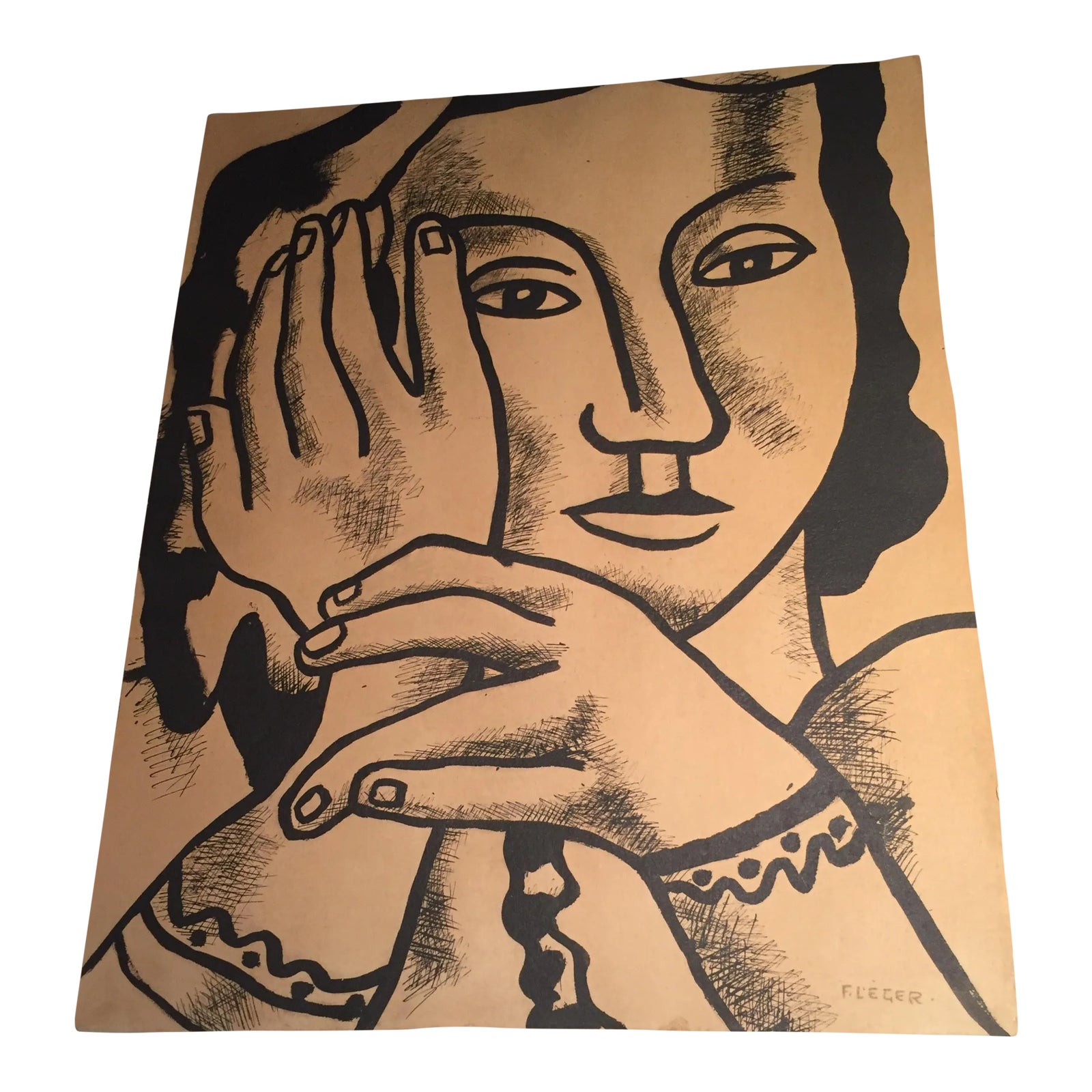 "Portrait of Nadia" Original Print by Fernand Leger | Chairish