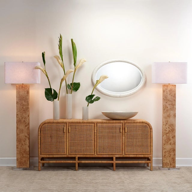 Parallel Burl Wood & Acrylic Floor Lamp | Chairish