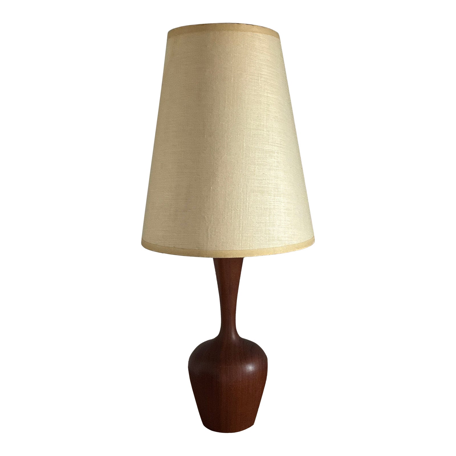 Mid-Century Modern Sculptural Solid Walnut Table Lamp – Modeline Style ...