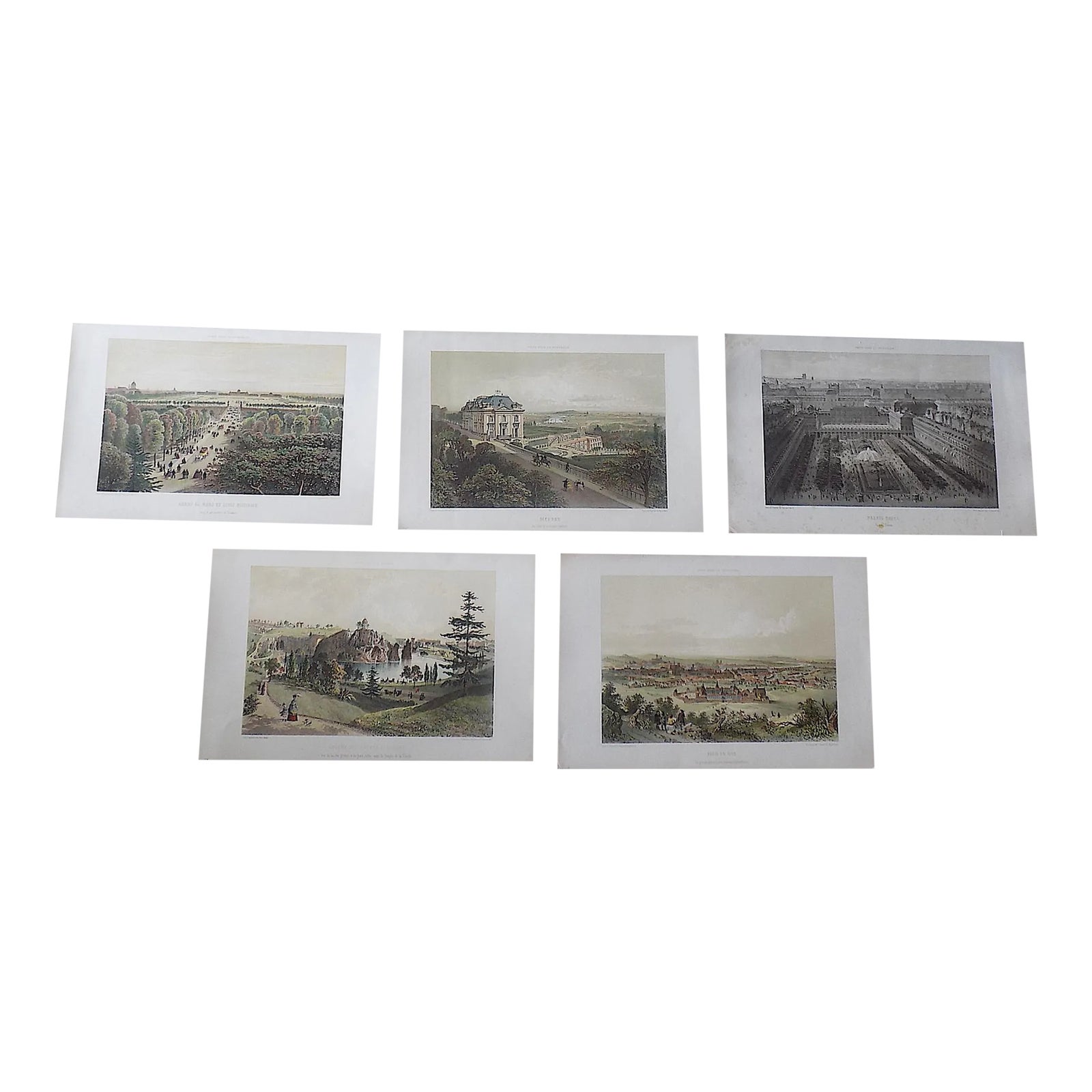 Antique Folio Size 19th Century Lithograph Views of Paris, France - Set ...