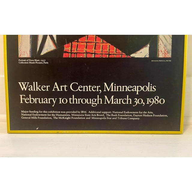 1980s Pablo Picasso Exhibit Poster, "Portrait of Dora Maar", Walker Arts Center/The Whitney ...