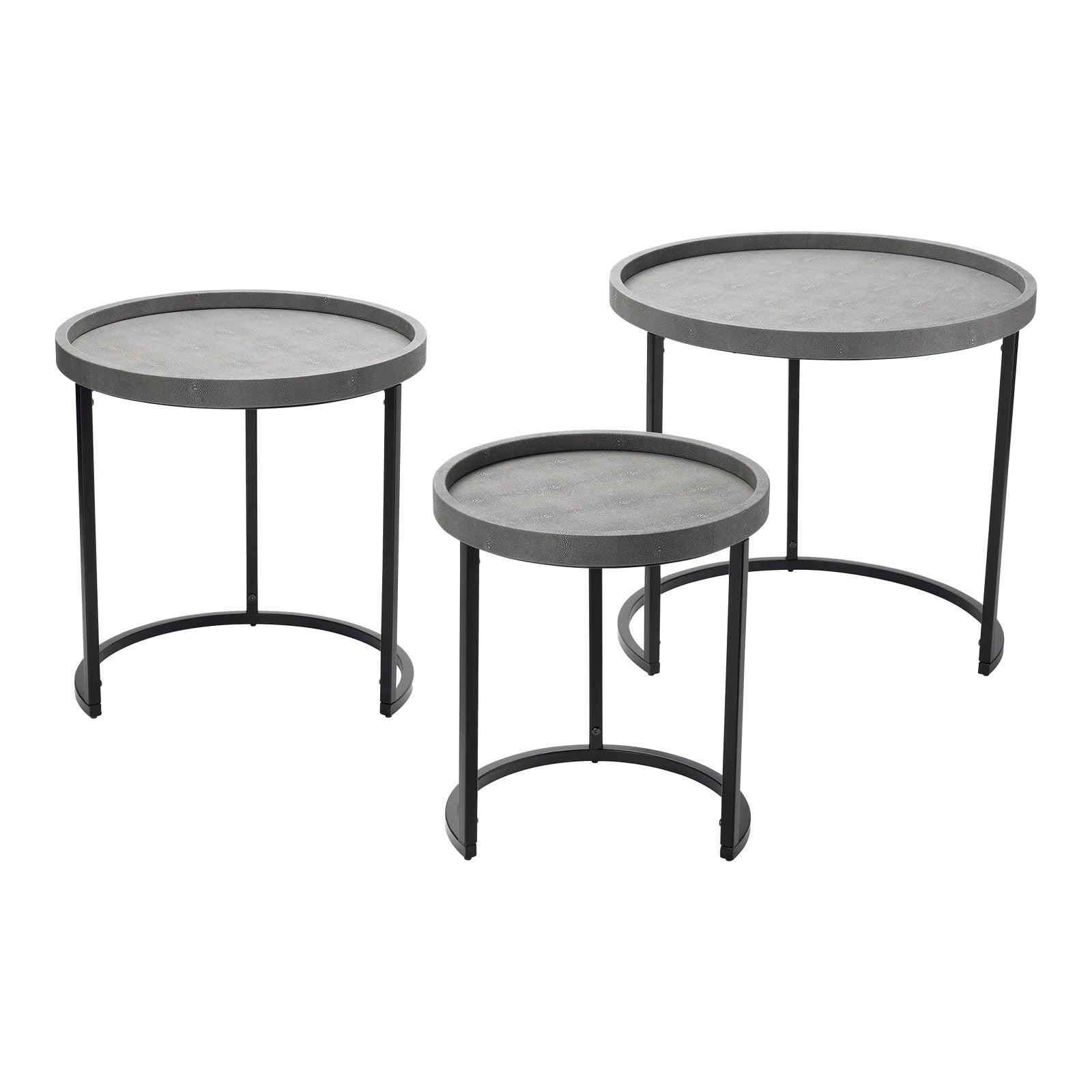 Maddox Side Tables in Grey - Set of 3 | Chairish
