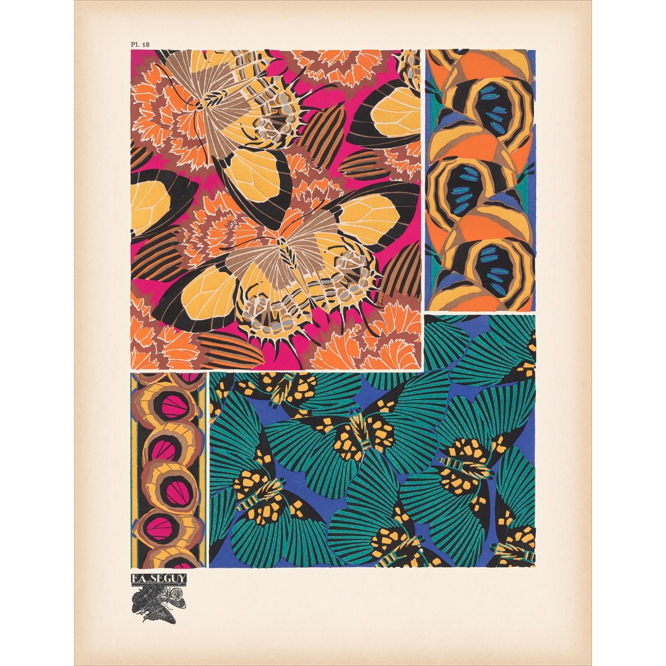 Papillons (Butterflies) Giclee Reproducion Art Print by Emile Allian ...