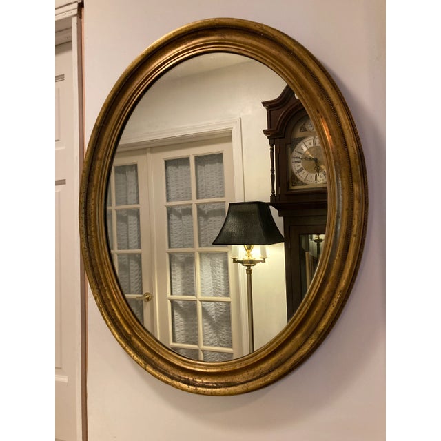 Oval Mirror Entryway Foyer Sideboard Vintage Timeless Elegance | Chairish