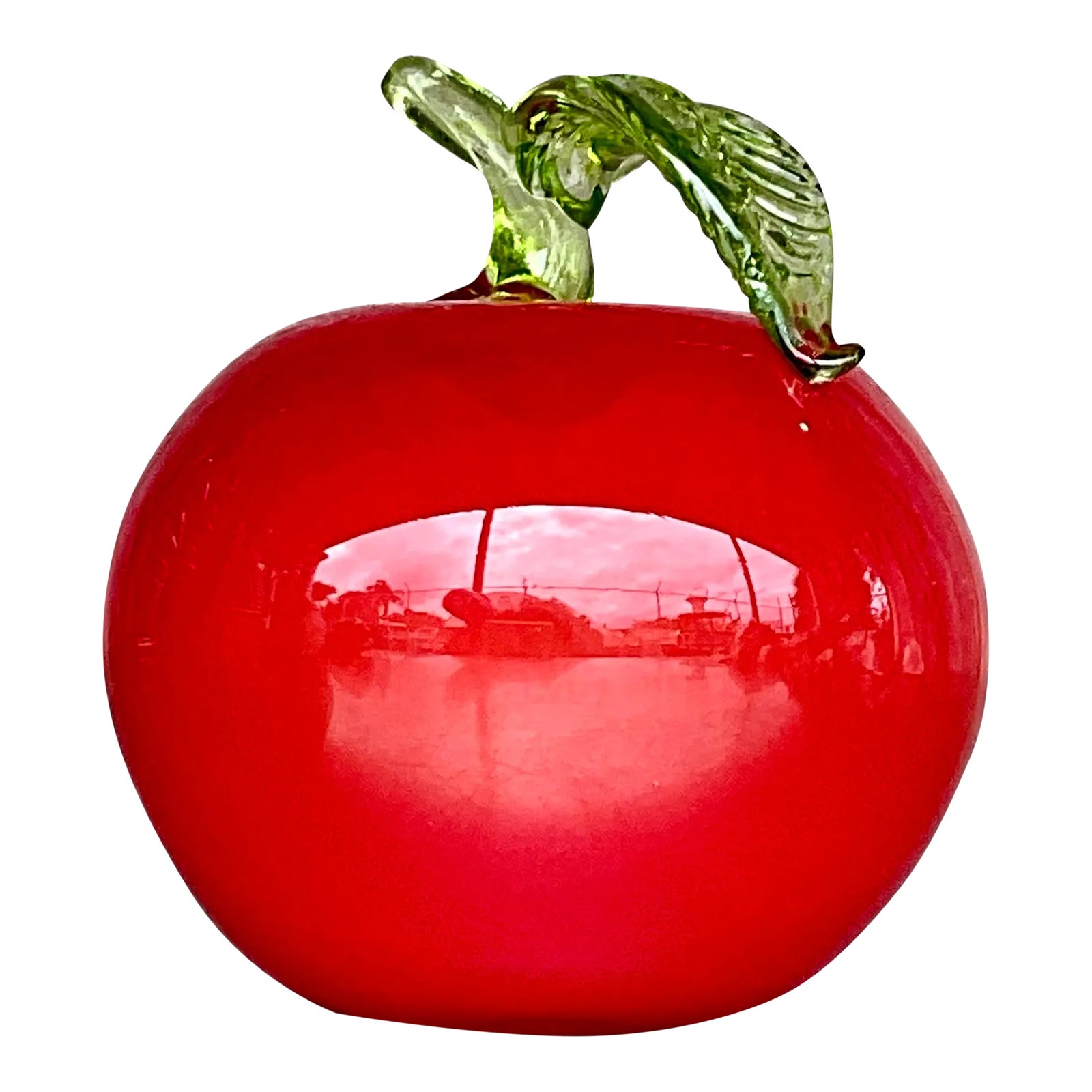 Vintage Postmodern Art Glass Apple | Chairish