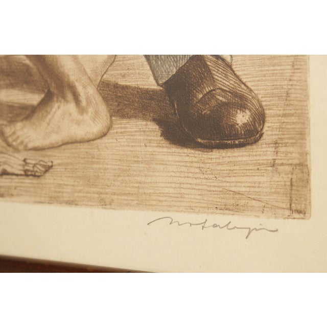 Art Deco "Physician Struggling with Death" Etching, After Ivo Saliger ...