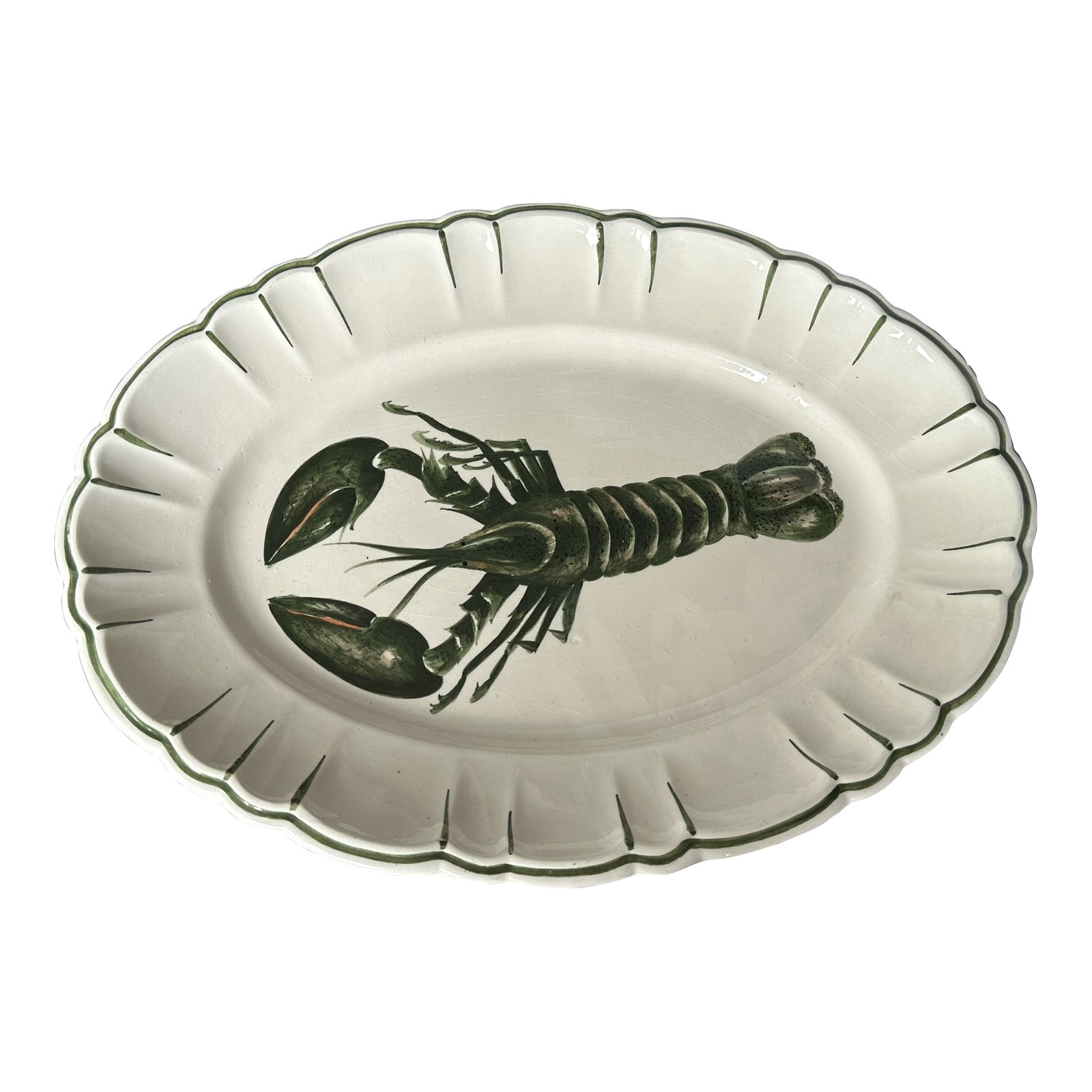 Italian Ceramic Pottery Lobster Serving Platter Tray | Chairish