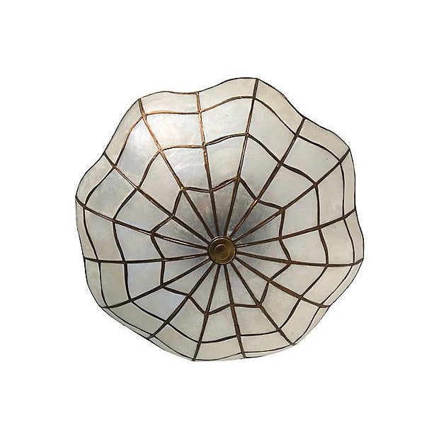 1950s Capiz Shell Ceiling Light | Chairish