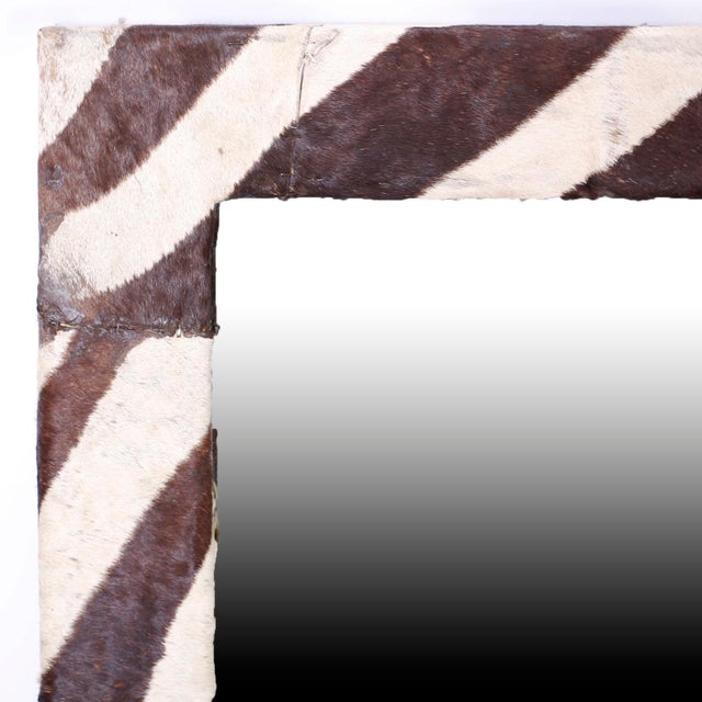 Midcentury Zebra Hide Mirror | Chairish