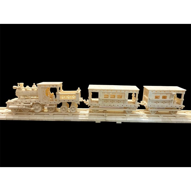 1980s Camel Bone Train Set - 4 Pieces | Chairish
