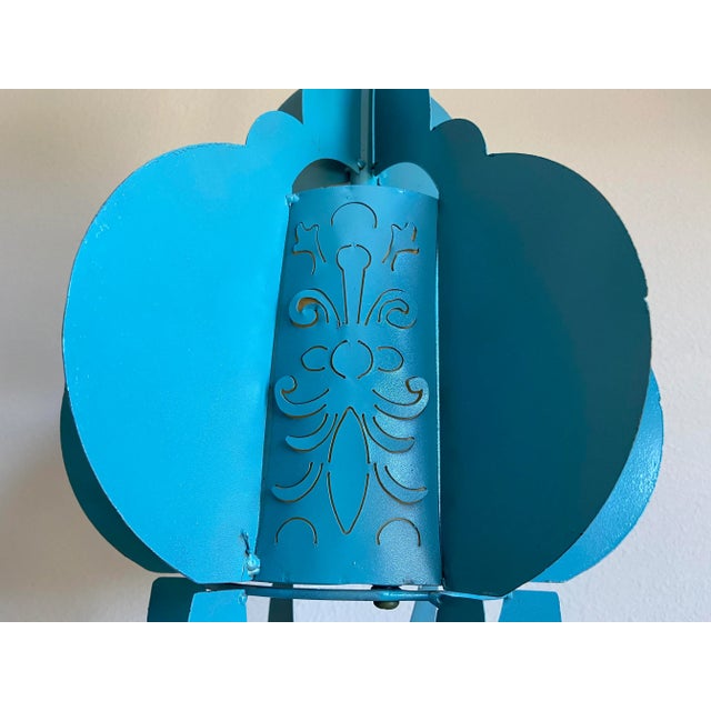 Modern Blue Metal Moroccan Pendant Lights - a Pair | Chairish