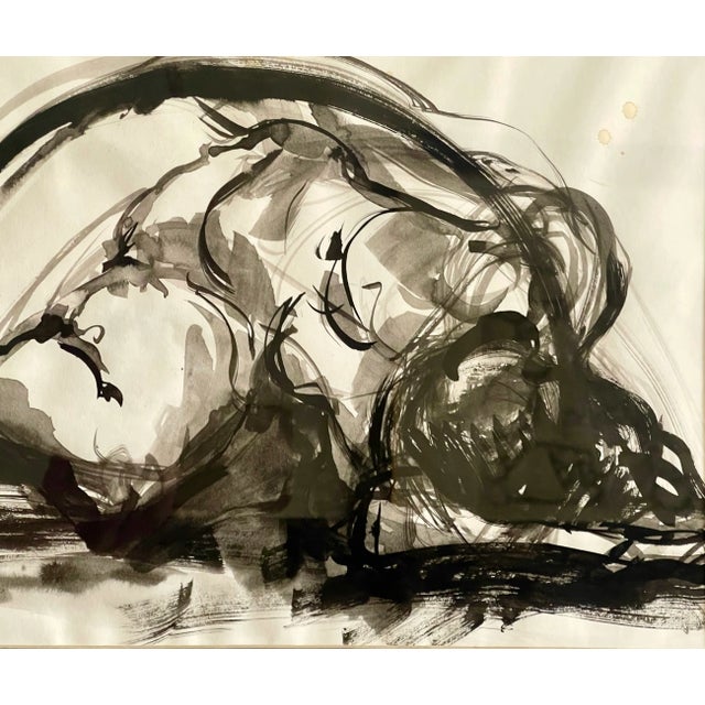 Expressive Ink Wash Figure Study, Signed | Chairish