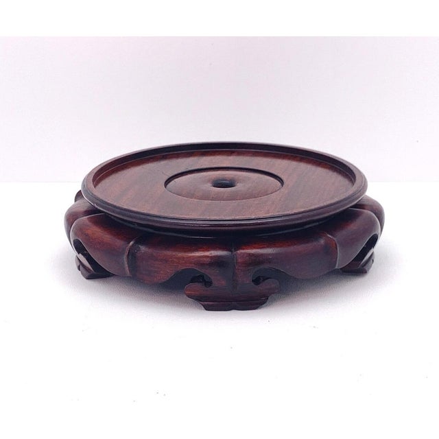 Large Vintage Ming Style Chinese Carved Red Rosewood Display Stand 7 ...