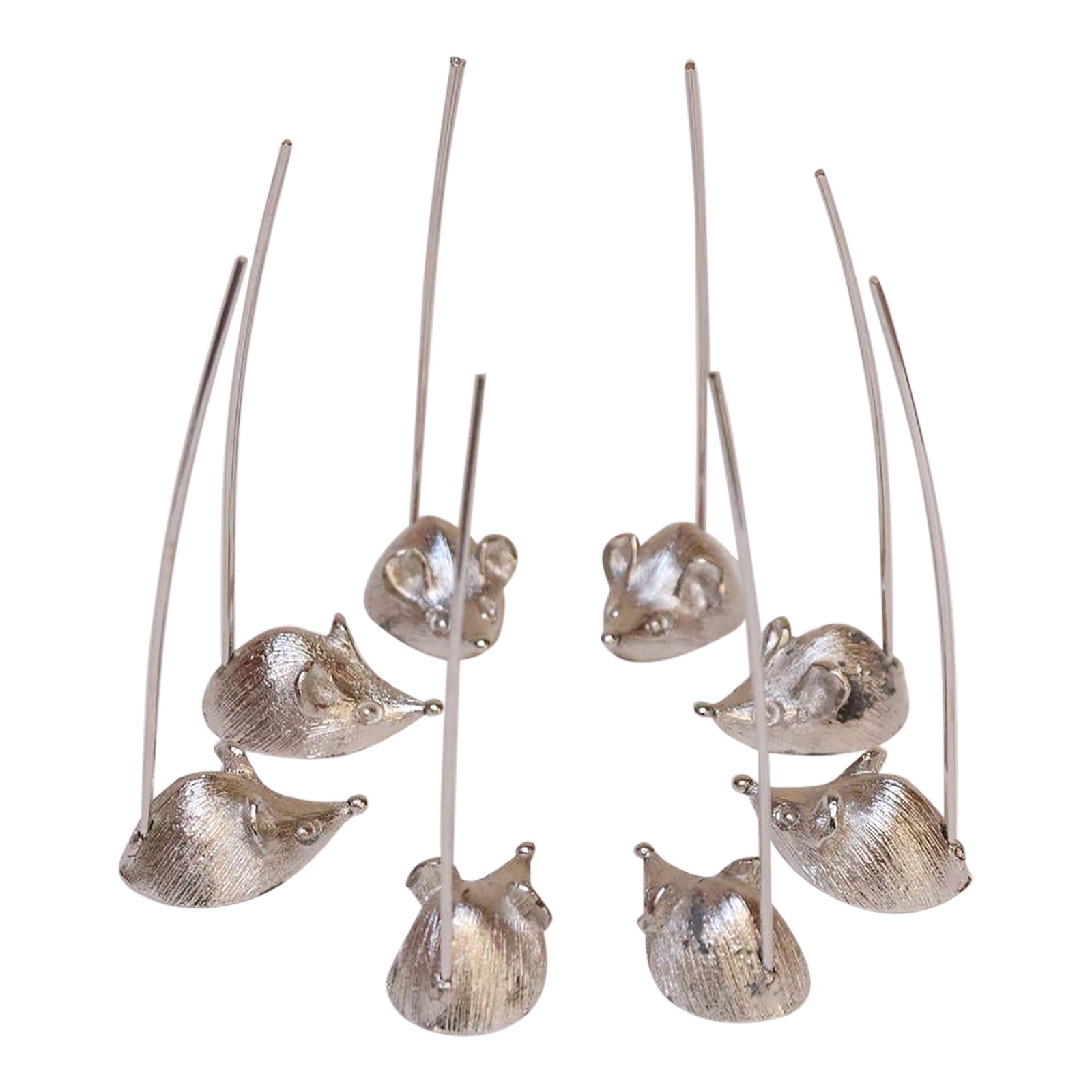 Set of Eight Vintage Hors d'Oeuvres / Cheese Server Toleware Mice by ...