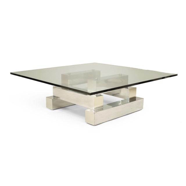 American Post-War Aluminum and Brass Coffee Table | Chairish