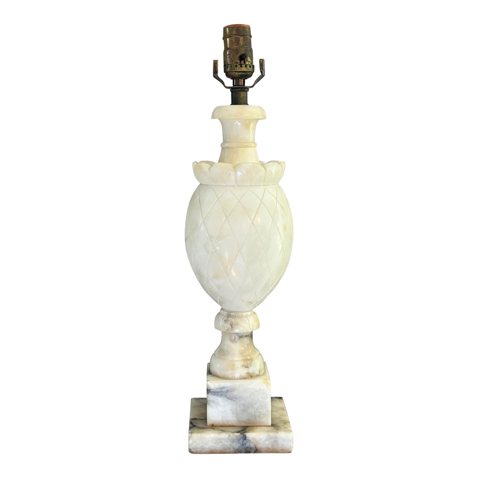 1960s Neoclassical Italian Alabaster Table Lamp | Chairish