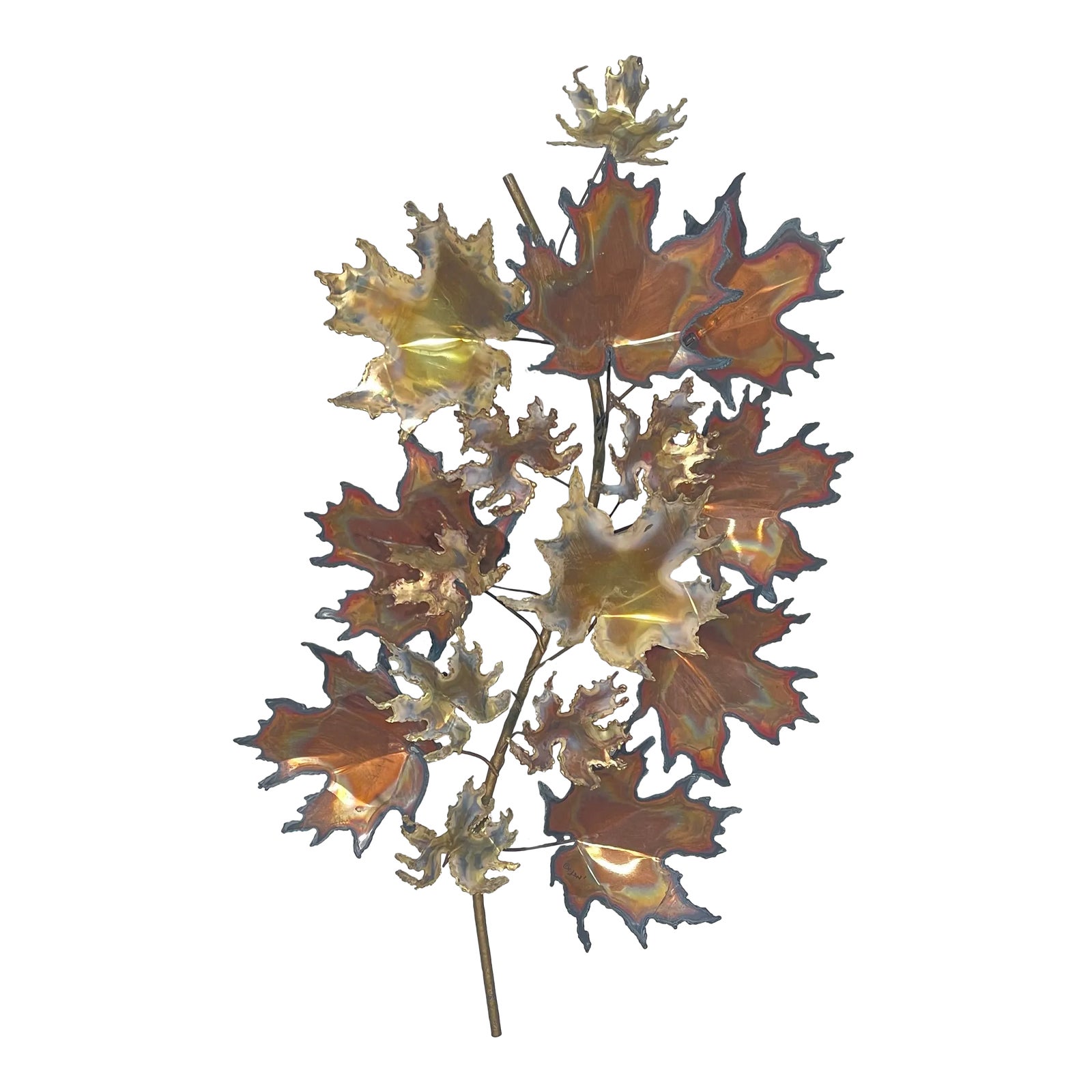 Late 20th Century Metal Maple Leaves Wall Art Sculpture by Curtis Jere ...