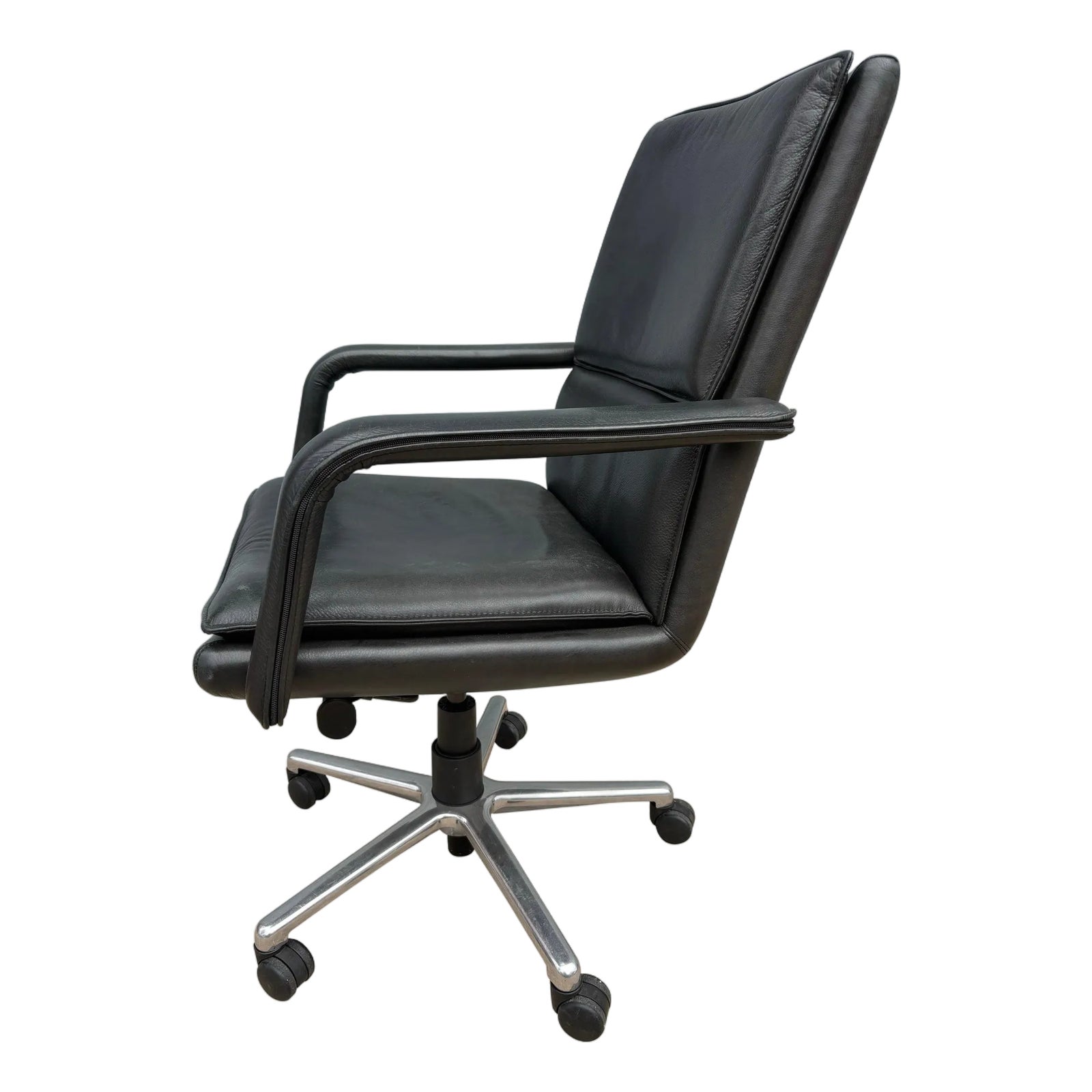 Keilhauer Elite 597 Black Leather Executive Office Chair | Chairish