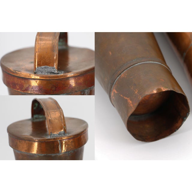 19th Century Antique Copper Pair of Cone Shaped Boxes | Chairish