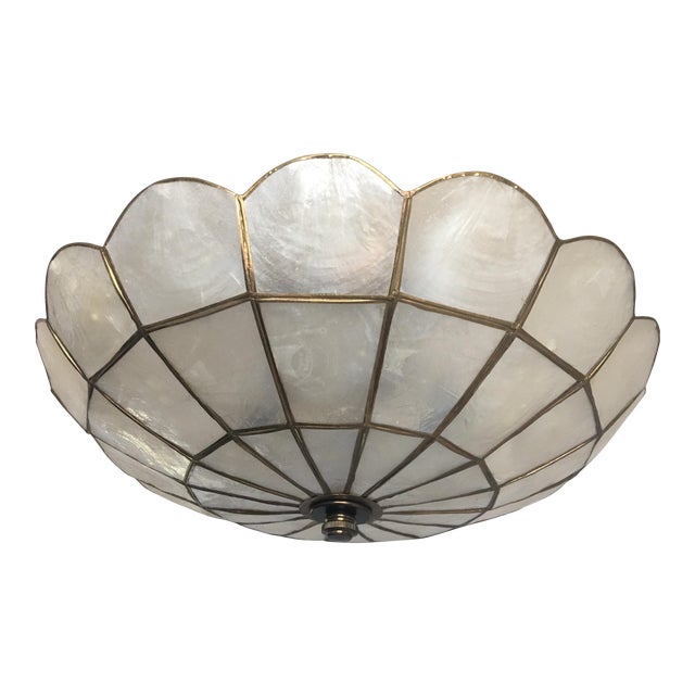 Capiz Shell Ceiling Light | Chairish