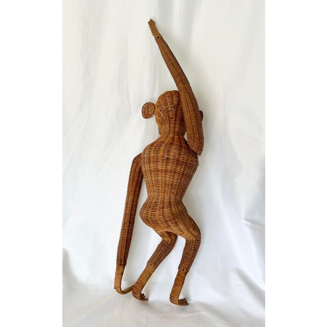Mid Century Large Wicker Rattan Monkey | Chairish