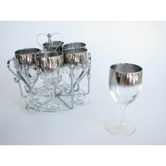 Queen's Lusterware Dorothy Thorpe Style Silver Fade Goblets Glasses ...