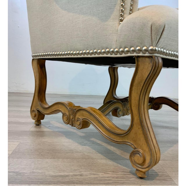 Caracole Transitional Beige Wing Chair | Chairish