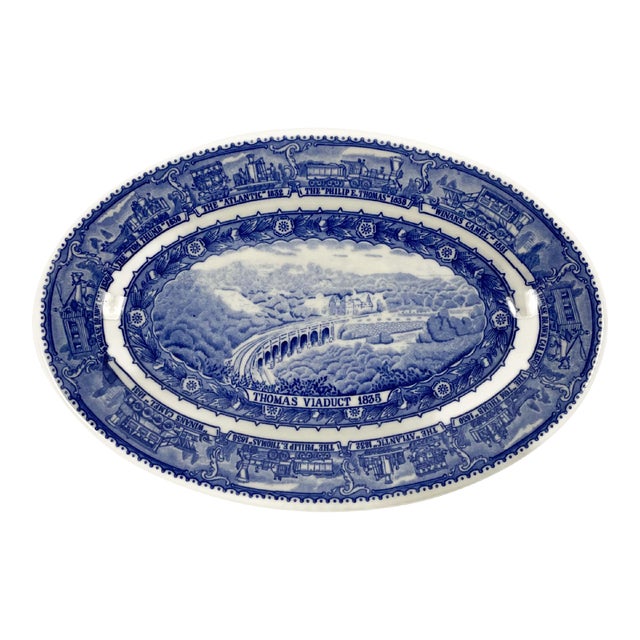 Vintage Commemorative Oval Train Plate | Chairish