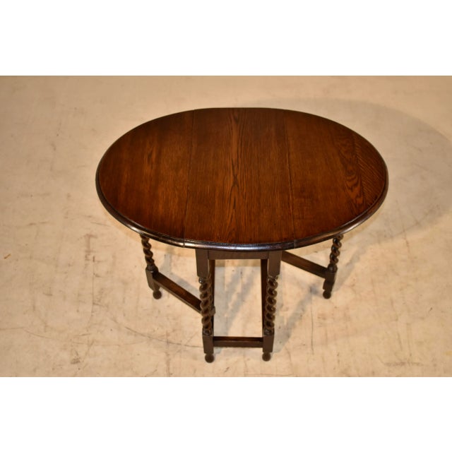 English Oak Gate Leg Side Table, C. 1900 | Chairish