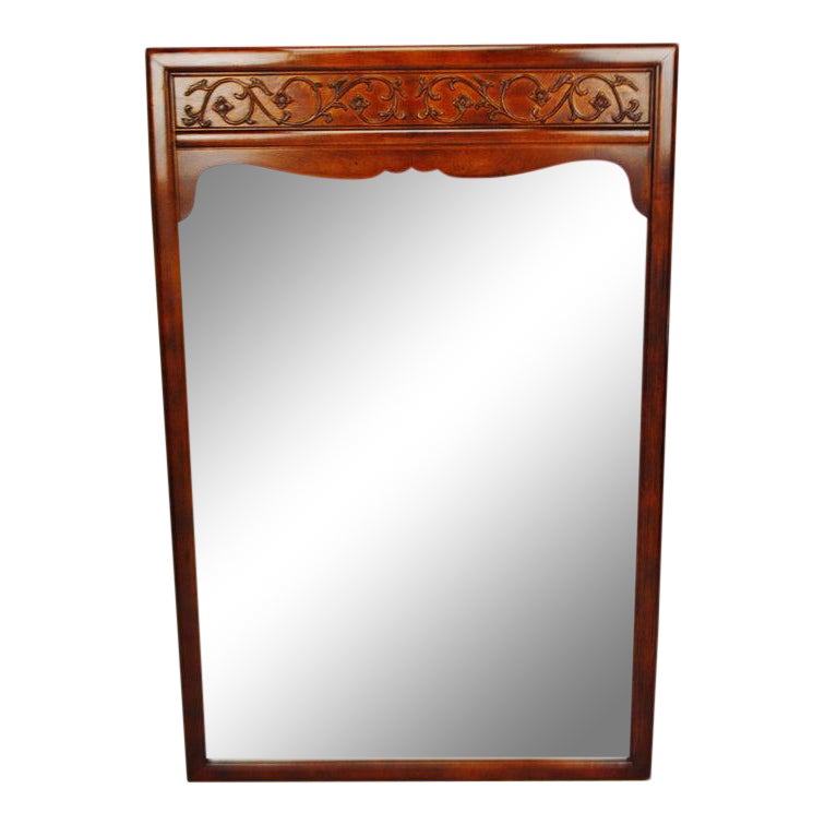 Vintage 1980's Carved Wood Henredon Mirror Jimmy Robinson | Chairish