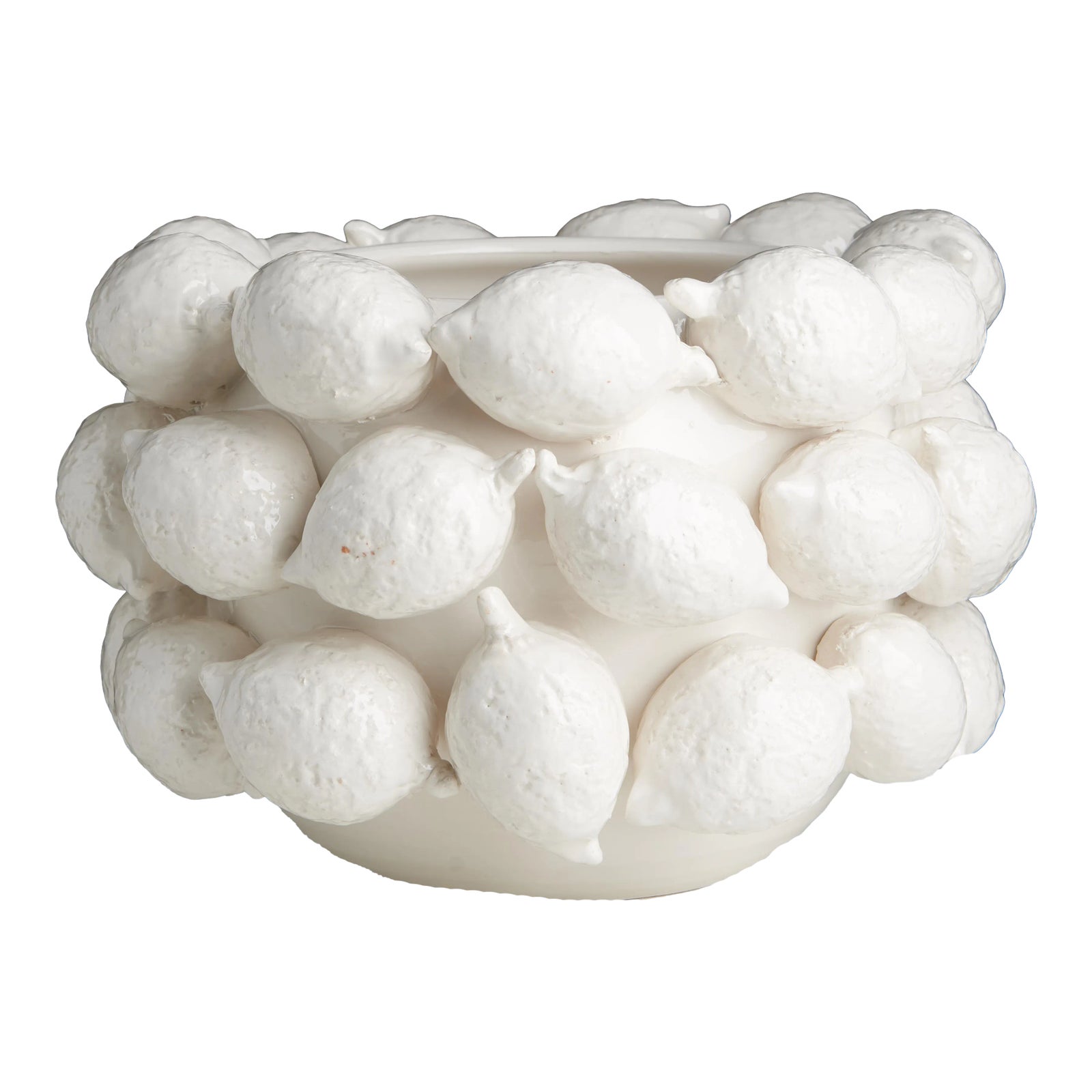 Ceramic Lemon Planter, White | Chairish