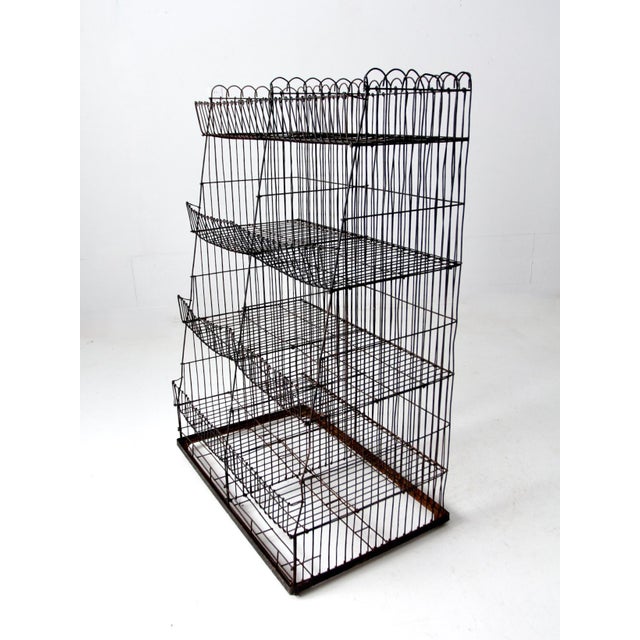 Vintage Black Wire Shelf Rack | Chairish