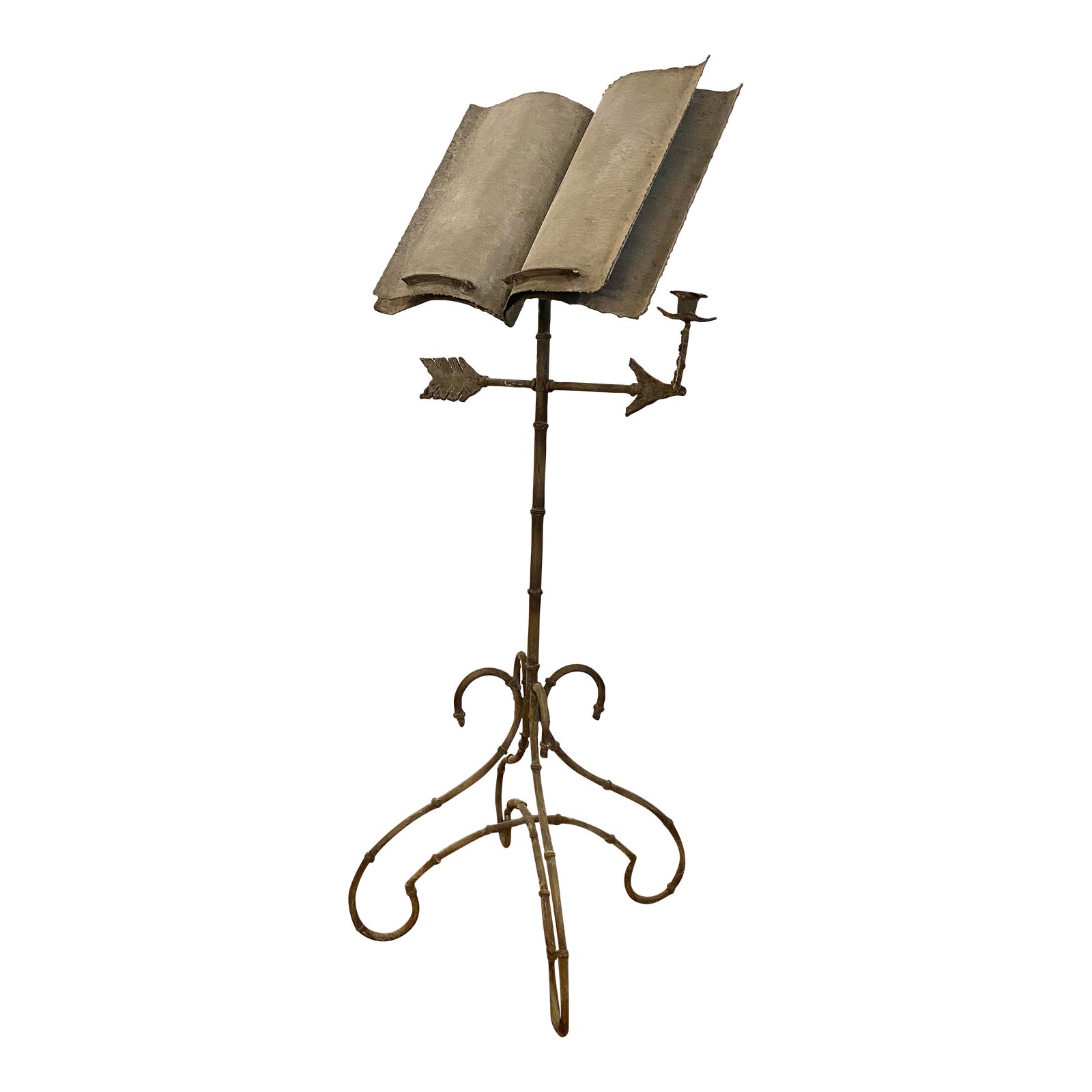 Vintage Mid 20th Century Medieval Revival Music Stand With Arrow Candle ...