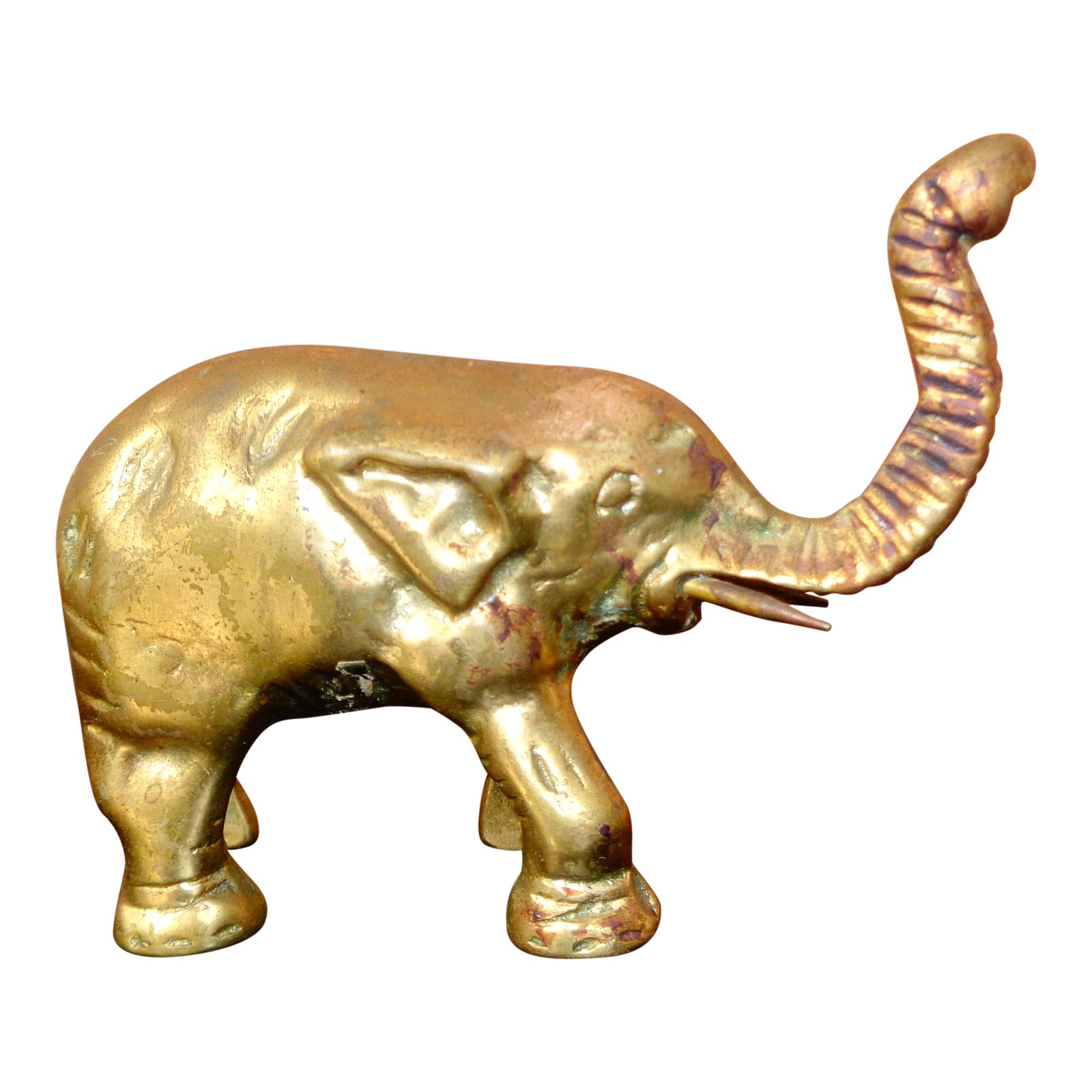 1980s Trunk Up Good Luck Elephant Figurine | Chairish