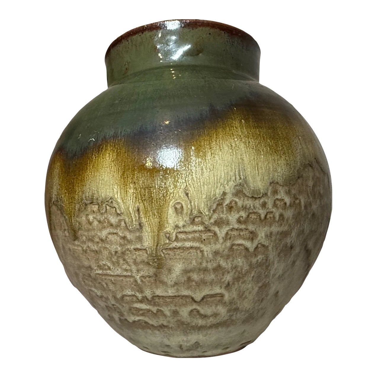 Vintage Handmade Drip Glaze Gerry Williams Pottery Earthenware Vase ...