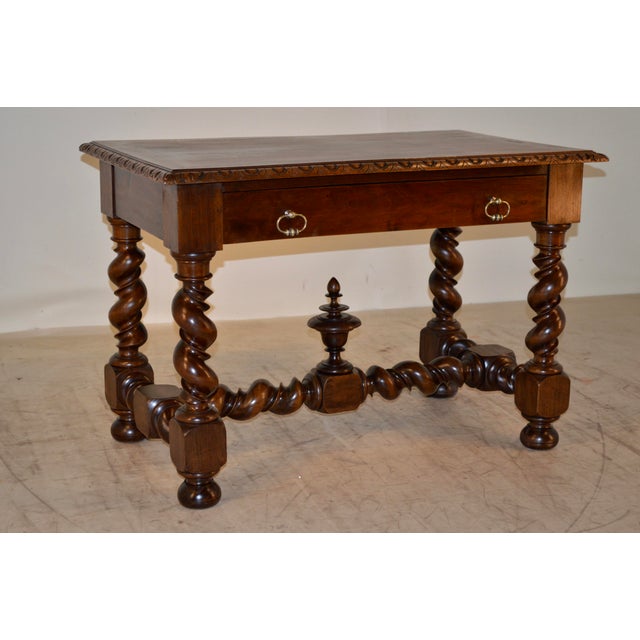 19th C French Walnut Library Table | Chairish