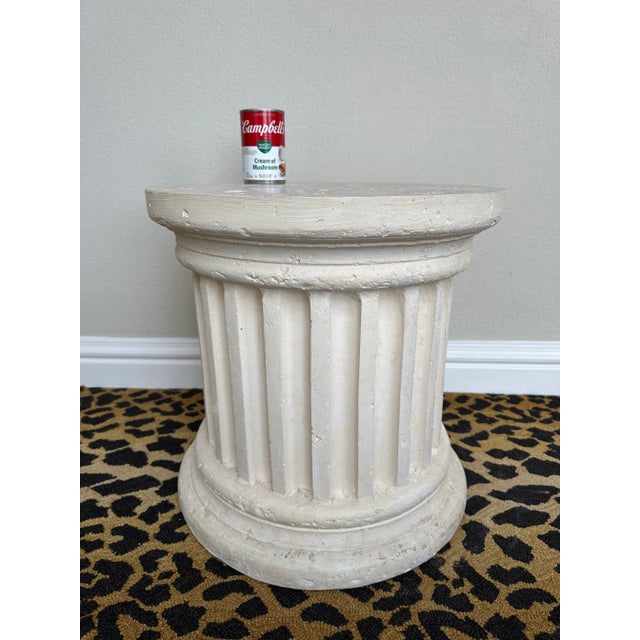 Vintage 1980’s Fluted Plaster Side Table | Chairish