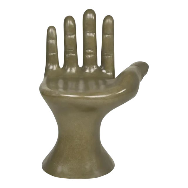 Fiberglass Hand-Chair in Moss Green | Chairish