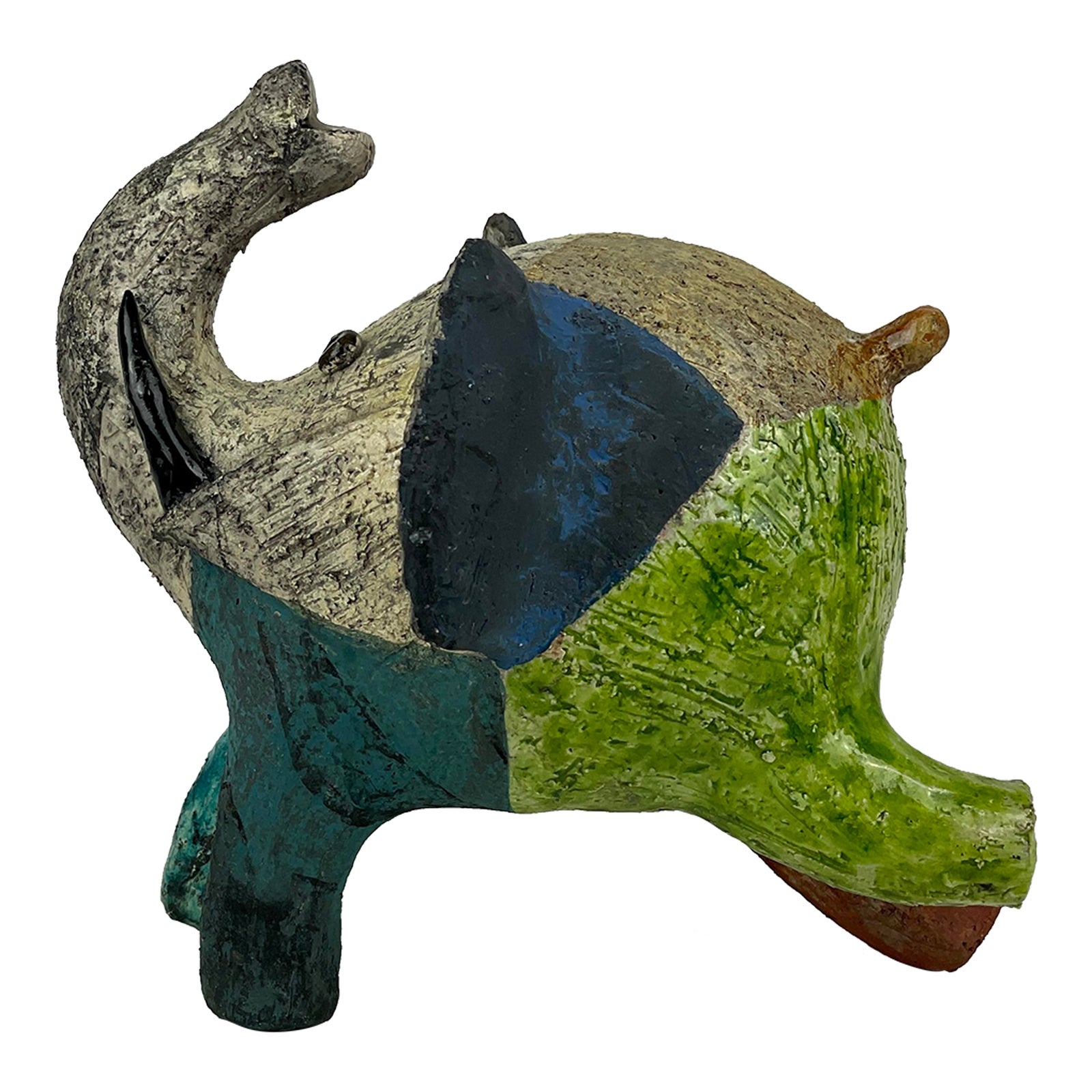 1980s Roger Capron Ceramic Elephant Sculpture | Chairish