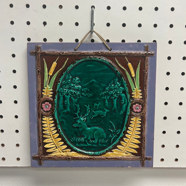 1870 England Majolica Tile by Robert Minton Taylor Fenton Works | Chairish 1870 England Majolica Tile by Robert Minton Taylor Fenton Works | Chairish