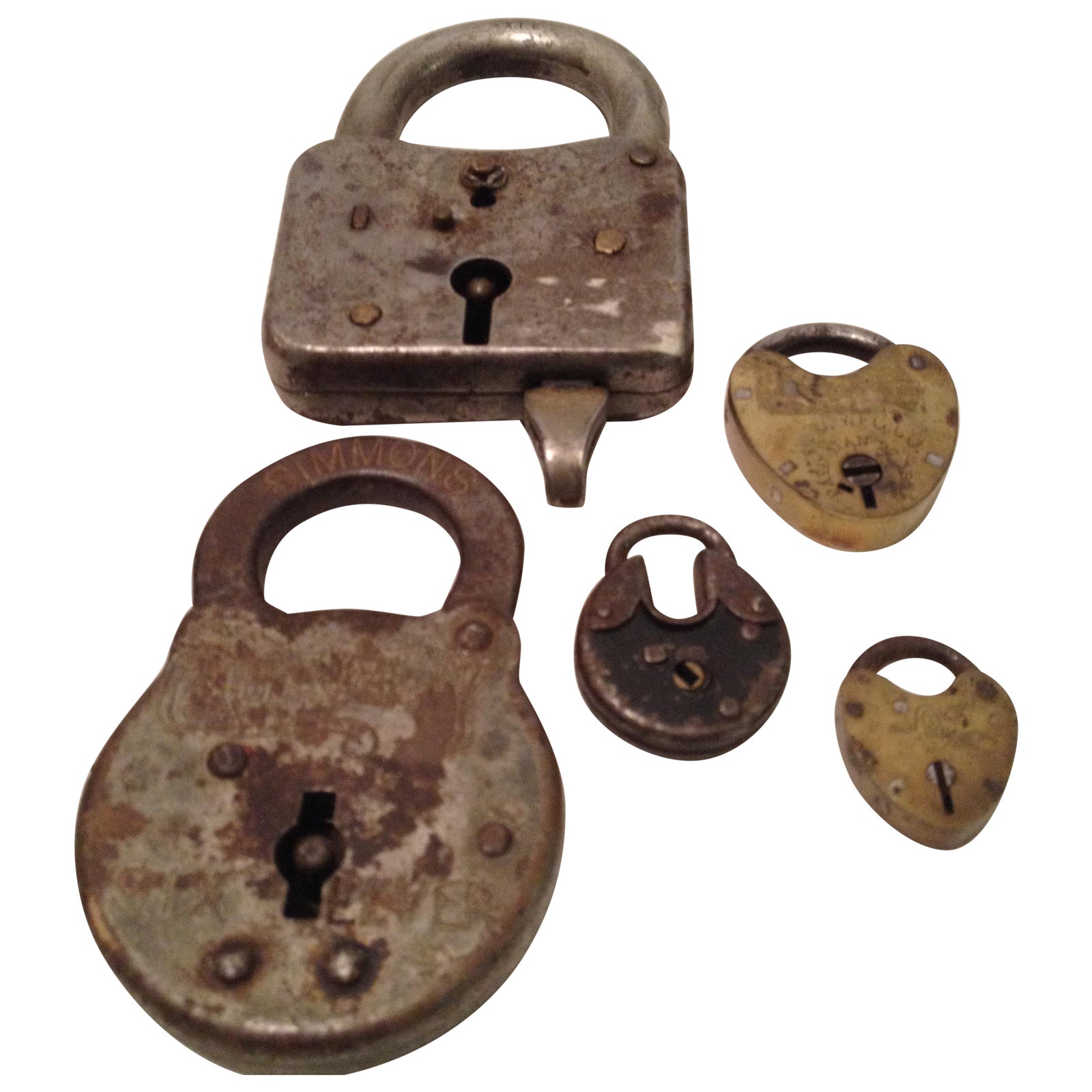 Assorted Antique Locks - Set of 5 | Chairish