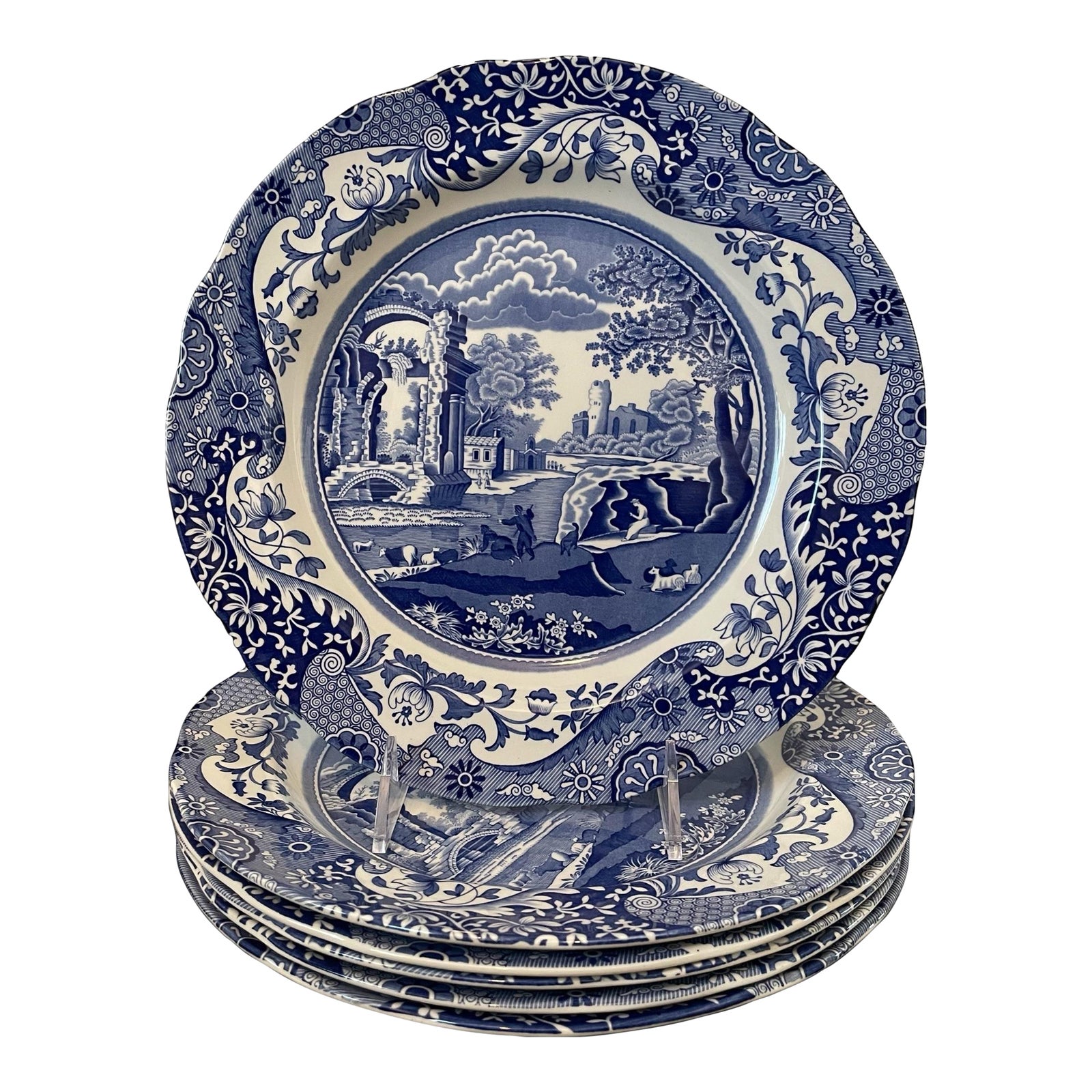 Spode Blue Italian Dinner Plates. Set of 6 | Chairish