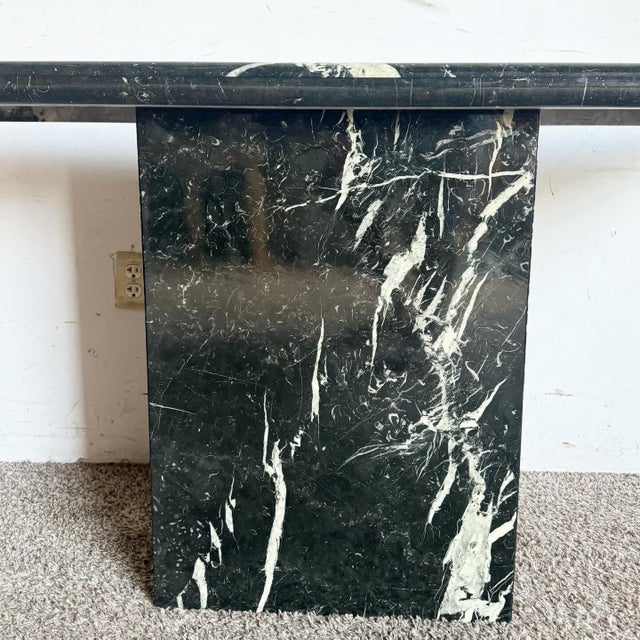 Italian Black Marble Console Table | Chairish