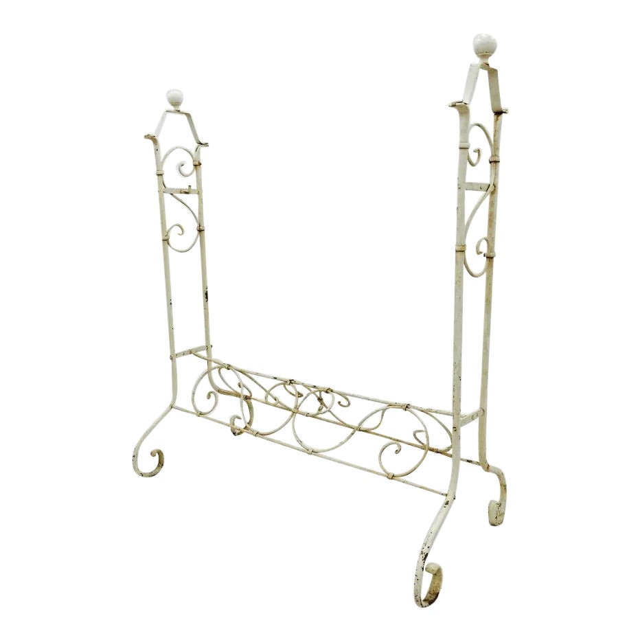 Vintage White Iron Stand | Chairish
